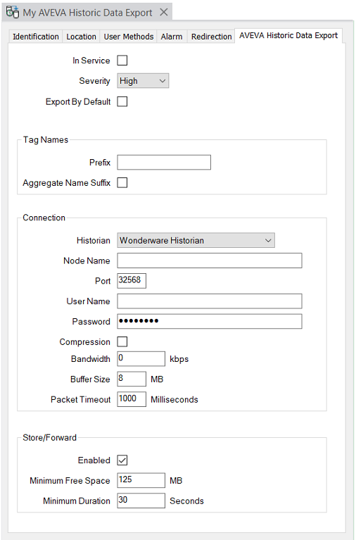 AVEVA Historic Data Export Driver Guide - Configure an AVEVA Historic Data Export Item